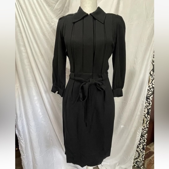 Diane Von Furstenberg | Dresses | Diane Von Furstenberg Black Pleated ...